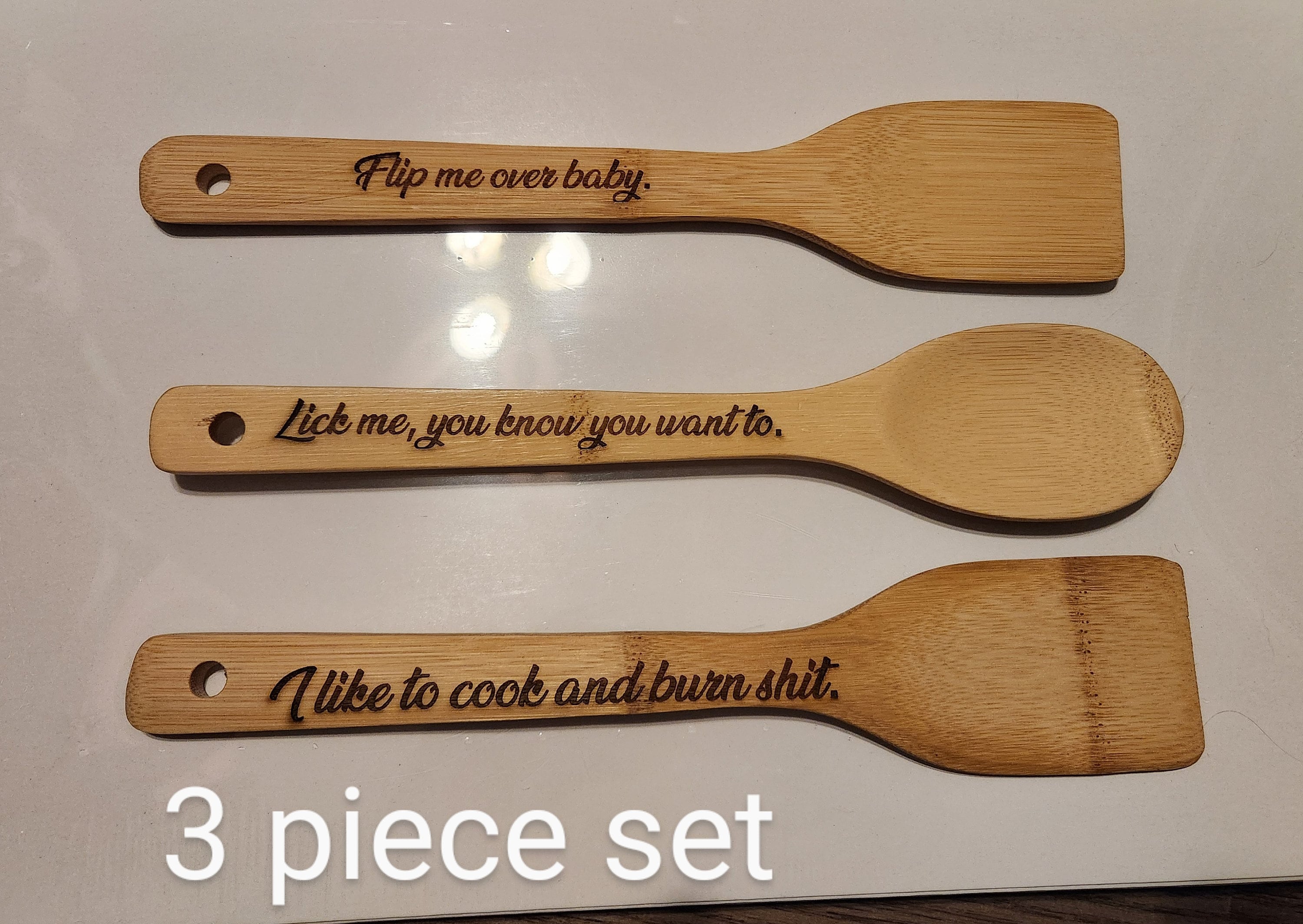 Personalized Funny Wooden Spoon Set, Custom Kitchen Spoons, Funny Spoon ...