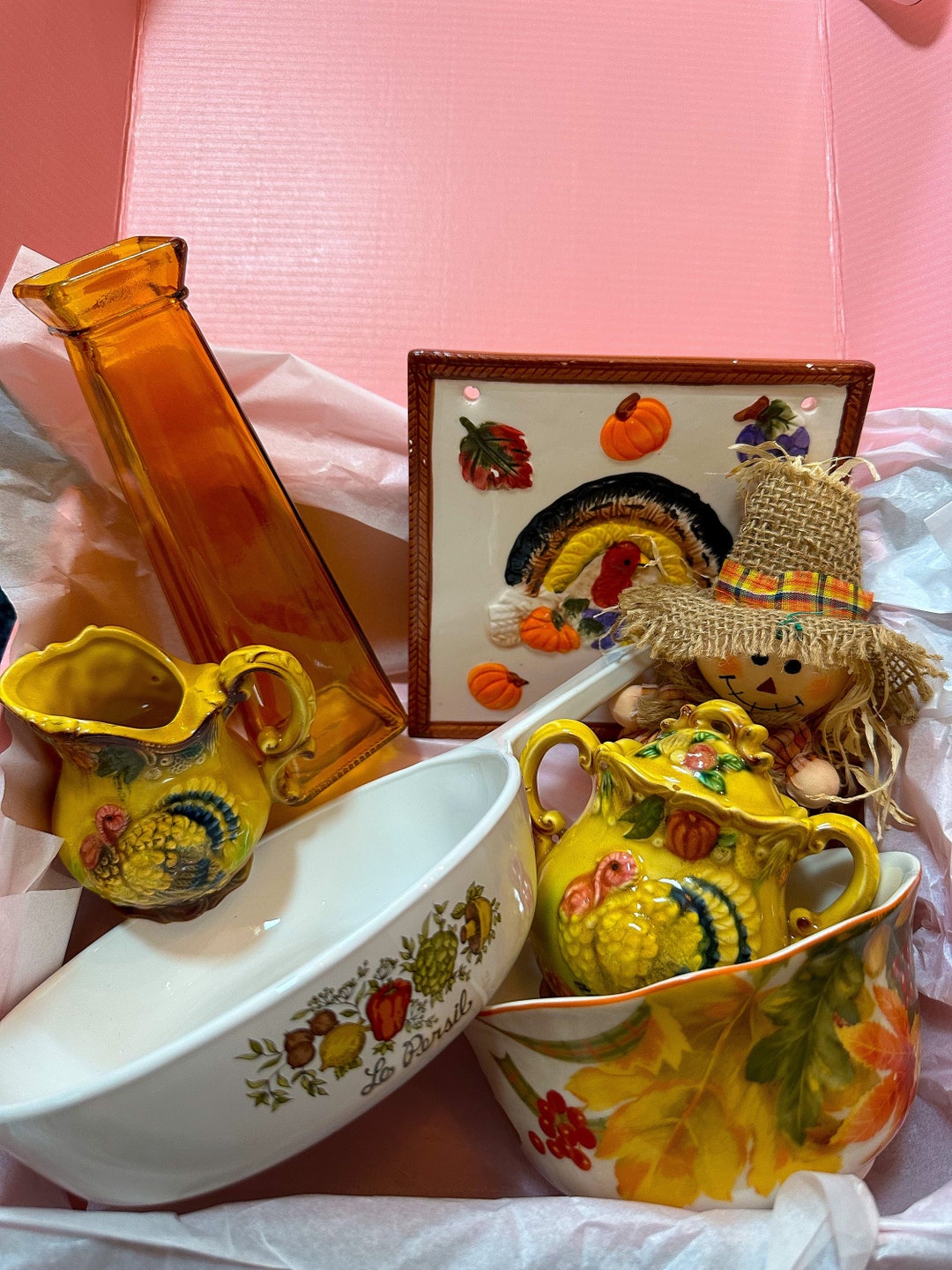 Vintage Fall Mystery Box Surprise Curated Random Home Décor Scarecrow ...