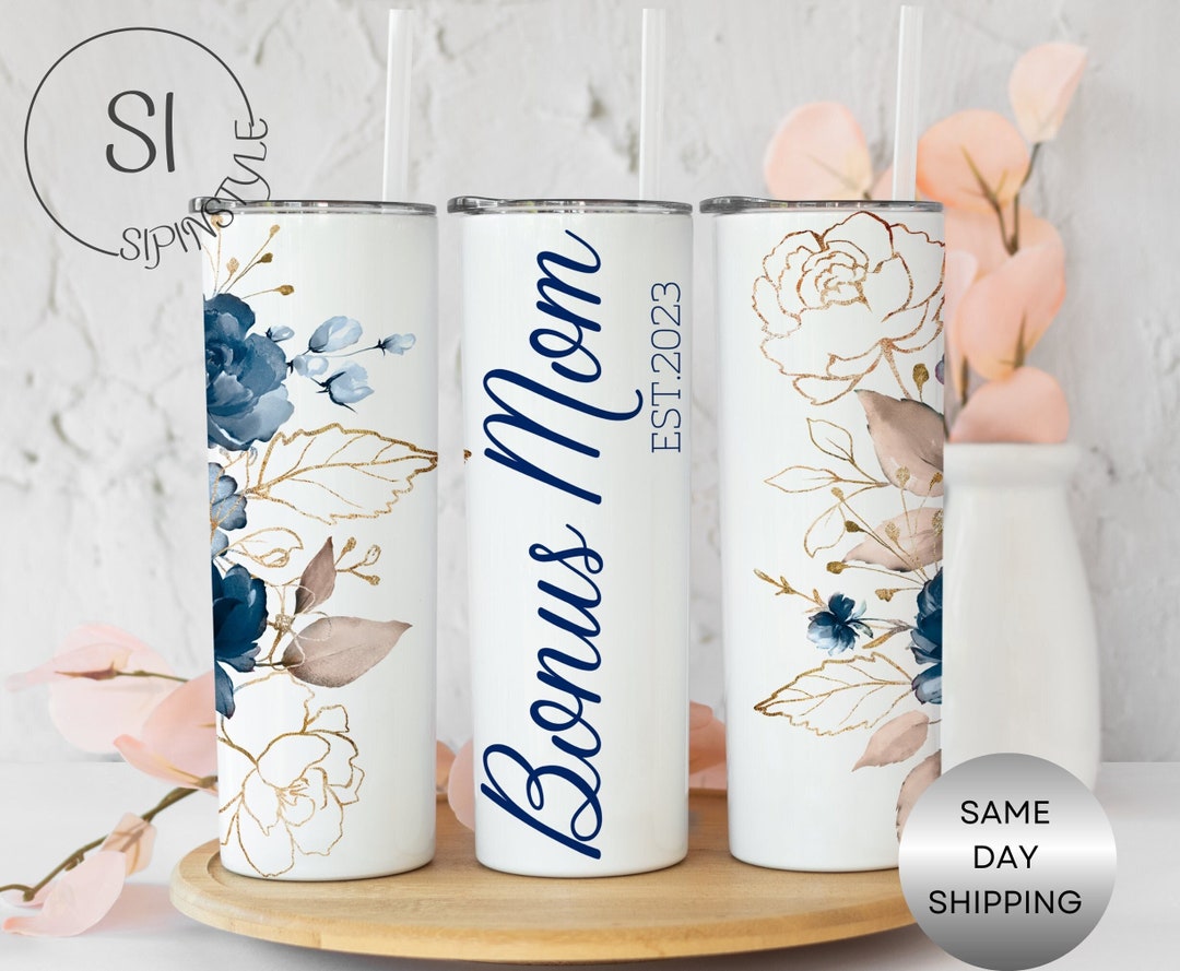 Bonus Mom Tumbler Personalized, Bonus Mom Est Tumbler, Bonus Mom ...