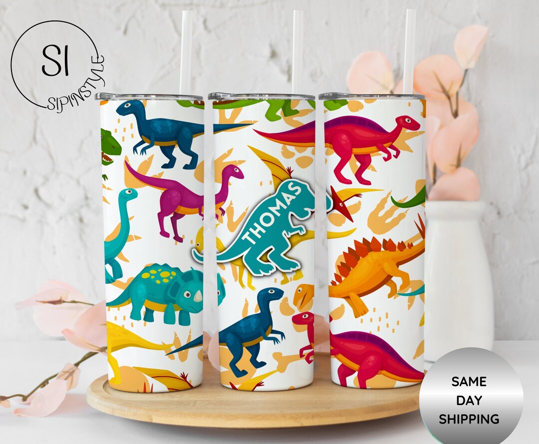 Dinosaurs Tumbler Personalized, Dinosaurs Gifts for Kids, Dinosaurs ...