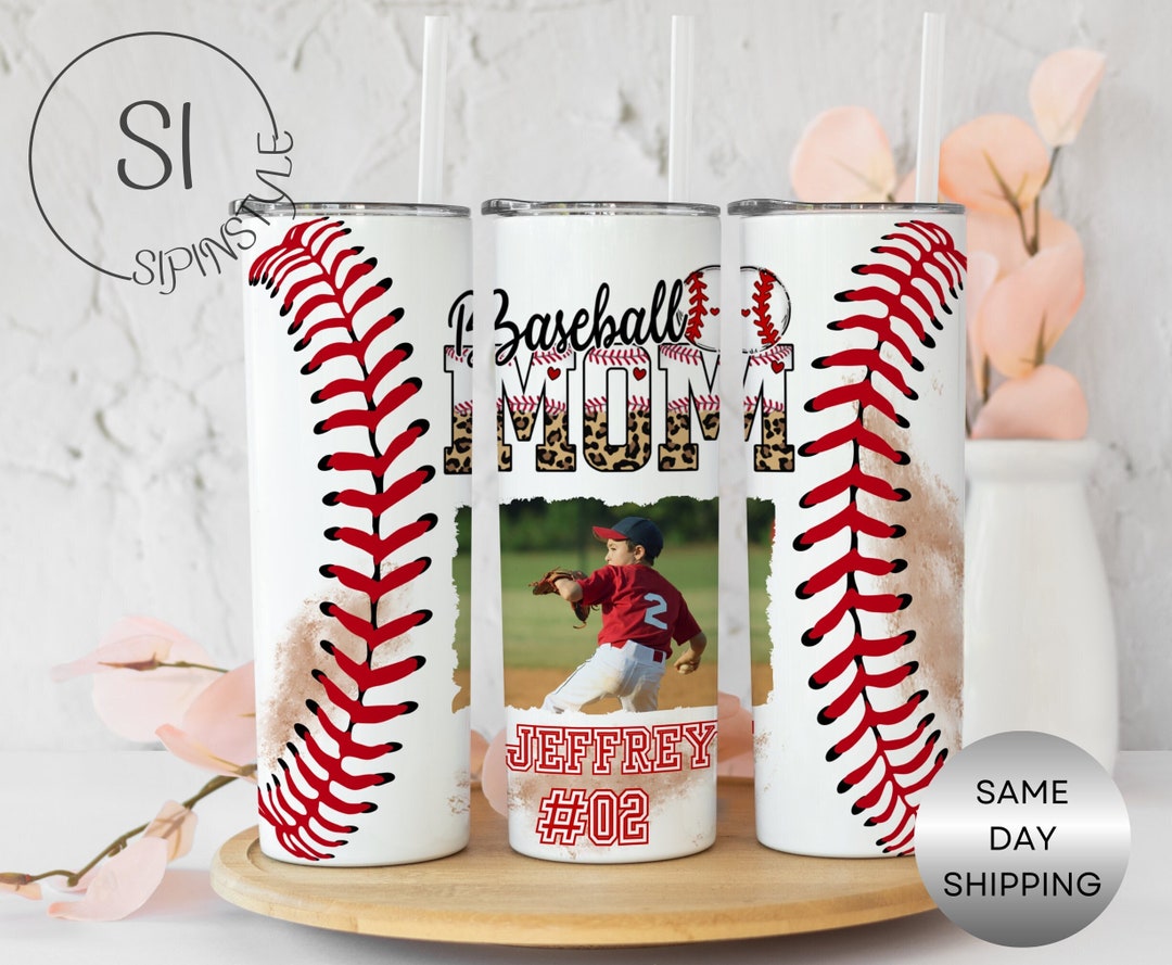 Baseball Mom Photo Tumbler, Baseball Mom Gifts for Women, Baseball Mom ...