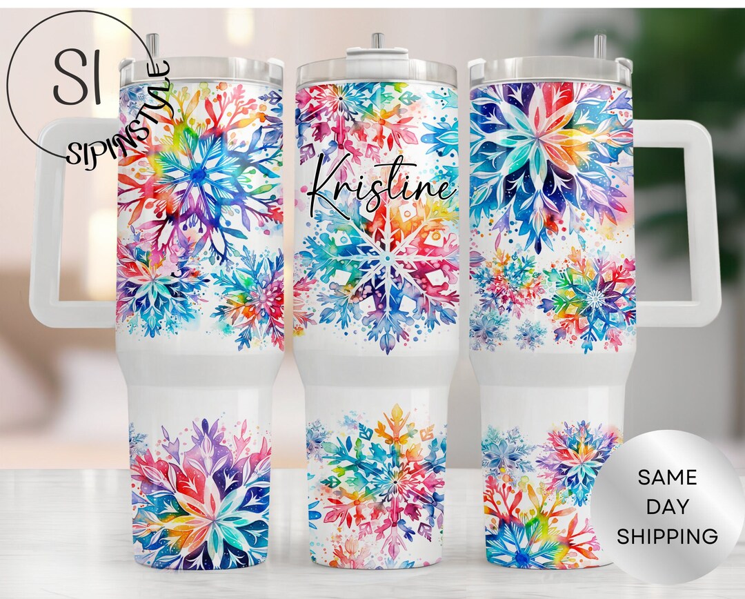 Snowflake 40oz Tumbler, 40oz Christmas Tumbler, Christmas Gifts for ...