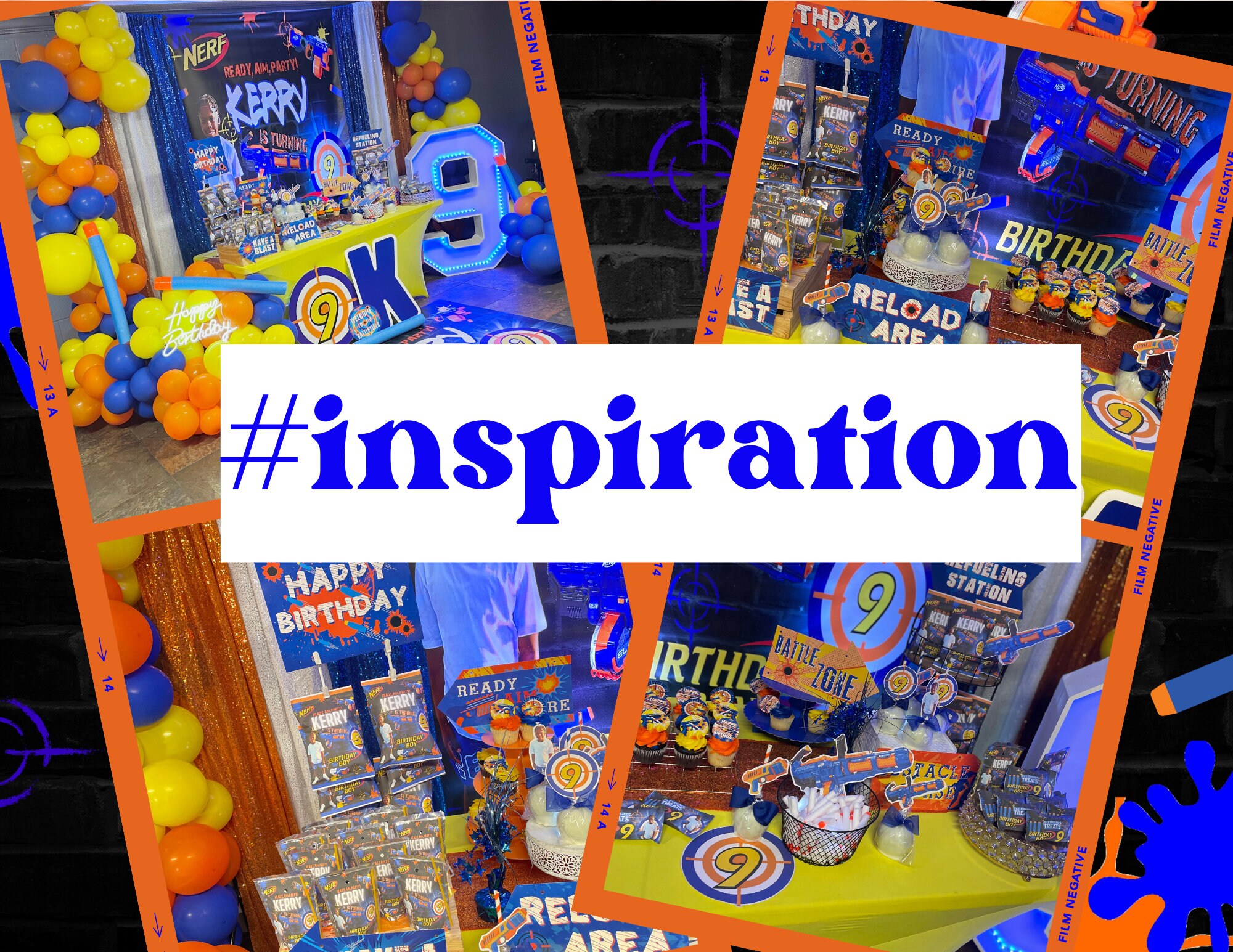 Nerf Inspired Dart Gun Birthday Backdrop Dart Banner Birthday Dart Gun ...