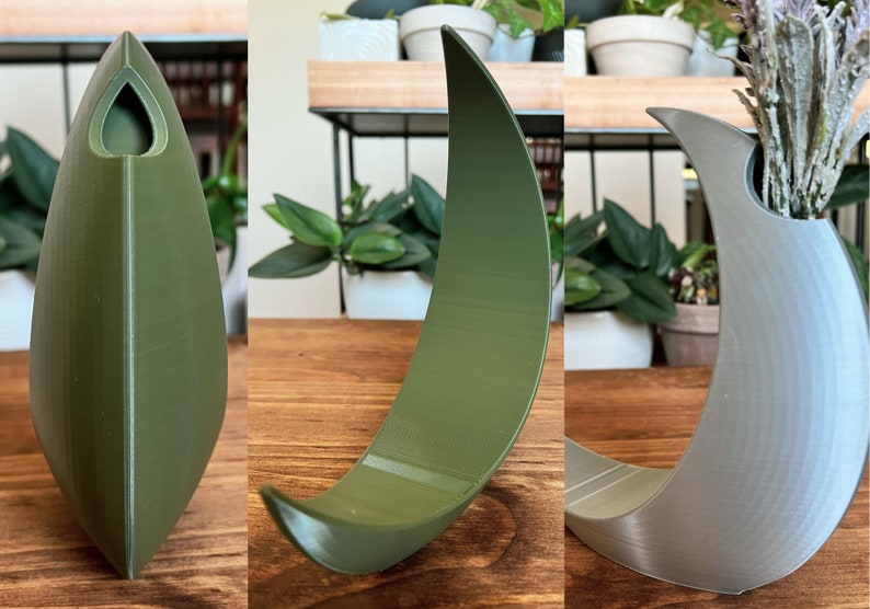 3D Printed Crescent Moon Vase for Flowers Celestial Sun and - Etsy