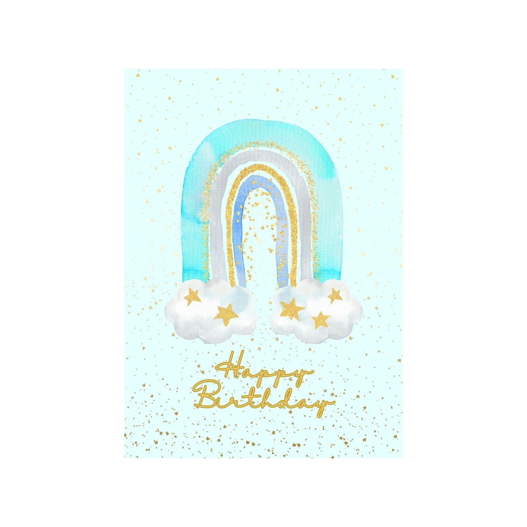 Rainbow Kids Happy Birthday Card, Digital Download, Printable - Etsy