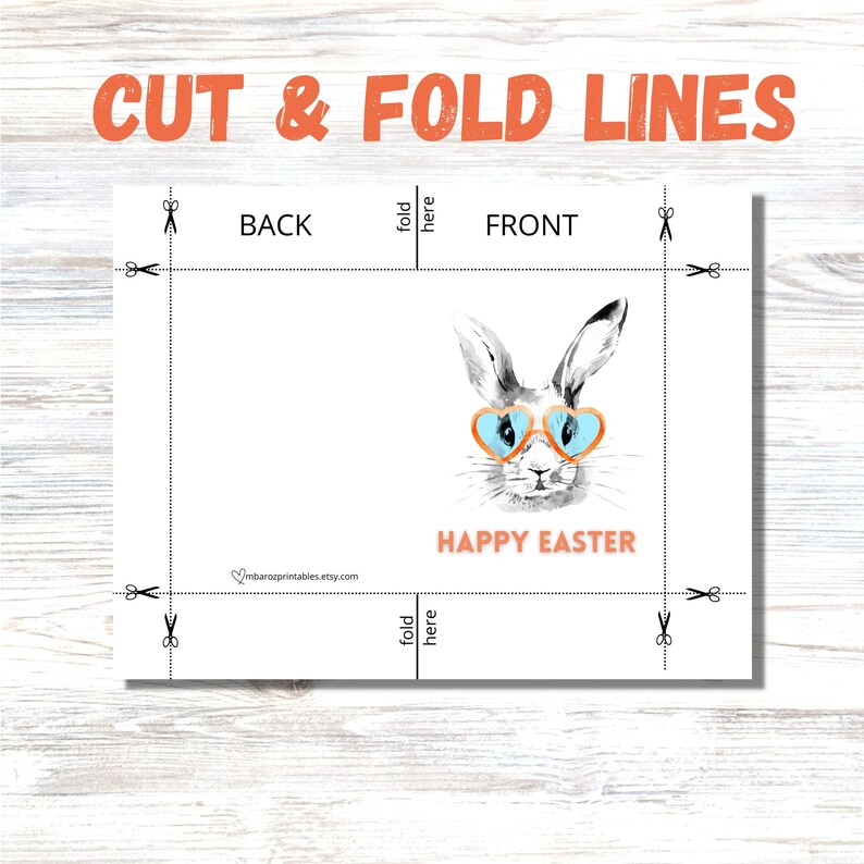 Cute Easter Bunny Blank Greeting Card, Easter Card, Funny Bunny Blank ...
