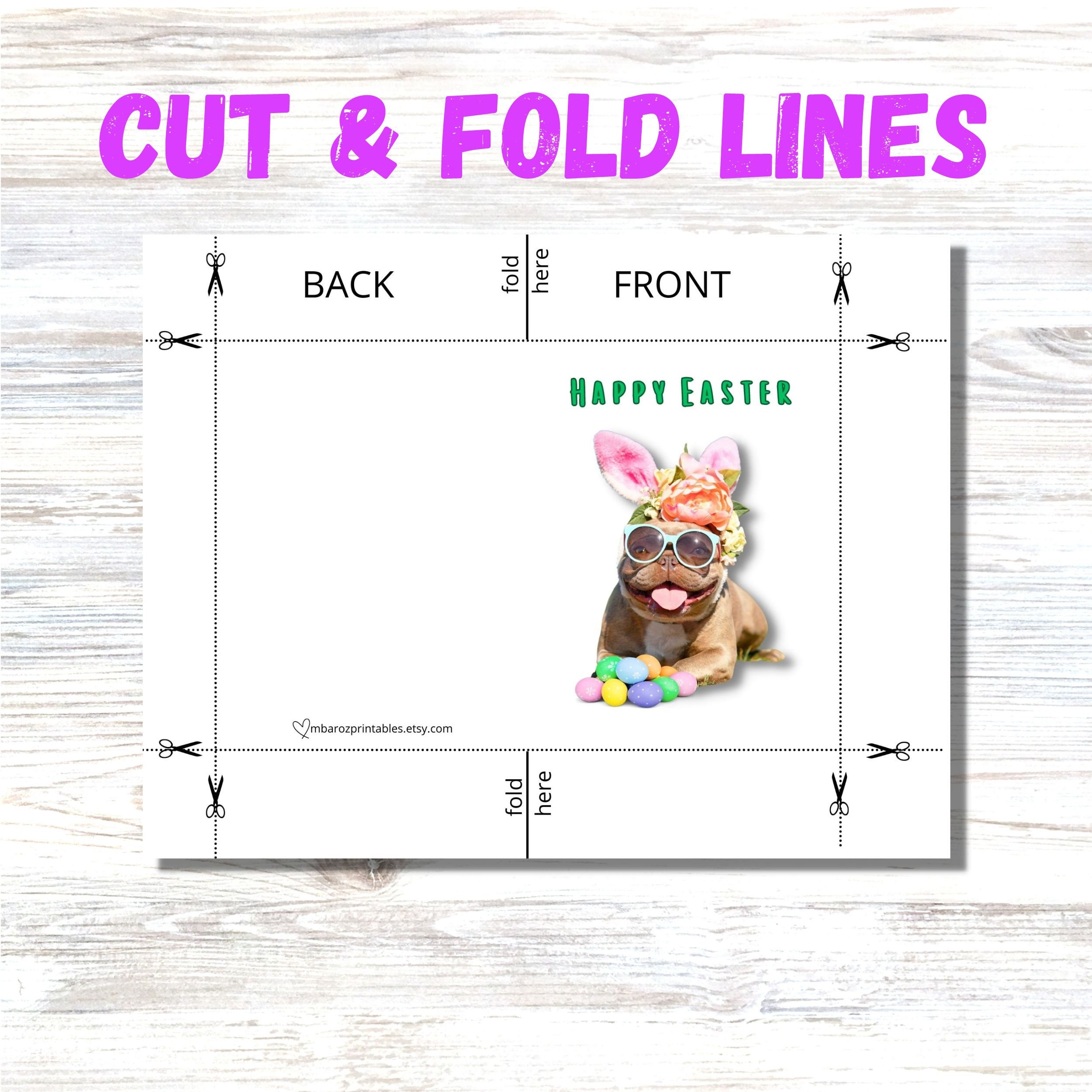 Cute Easter Frenchie Dog Blank Greeting Card, Easter Card, Funny Dog ...