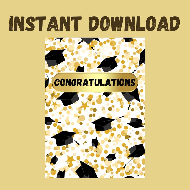 Printable Graduation Card Congratulations Graduate Congrats - Etsy