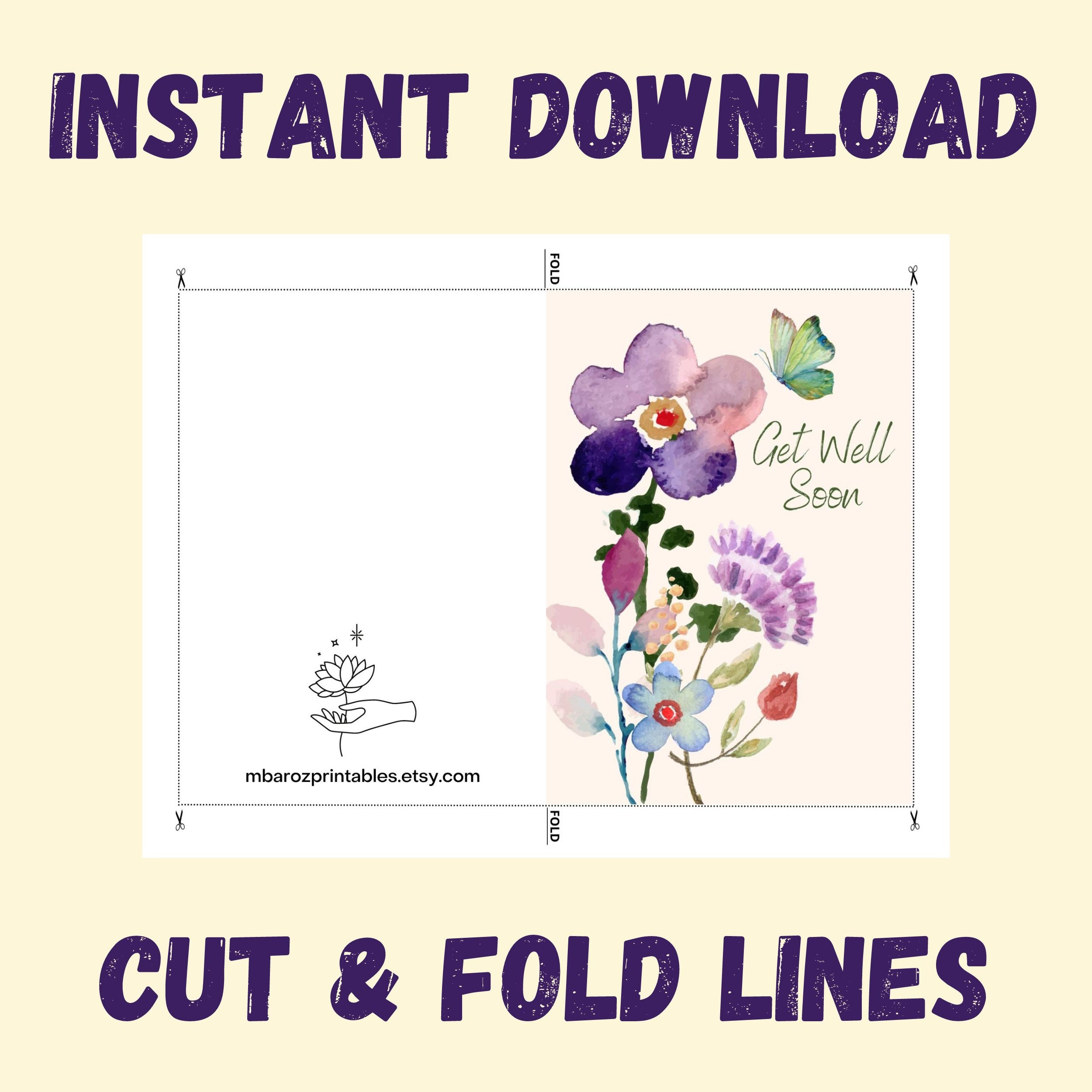 Watercolor Floral Get Well Soon Card, Handmade Get Well, Thoughtful ...