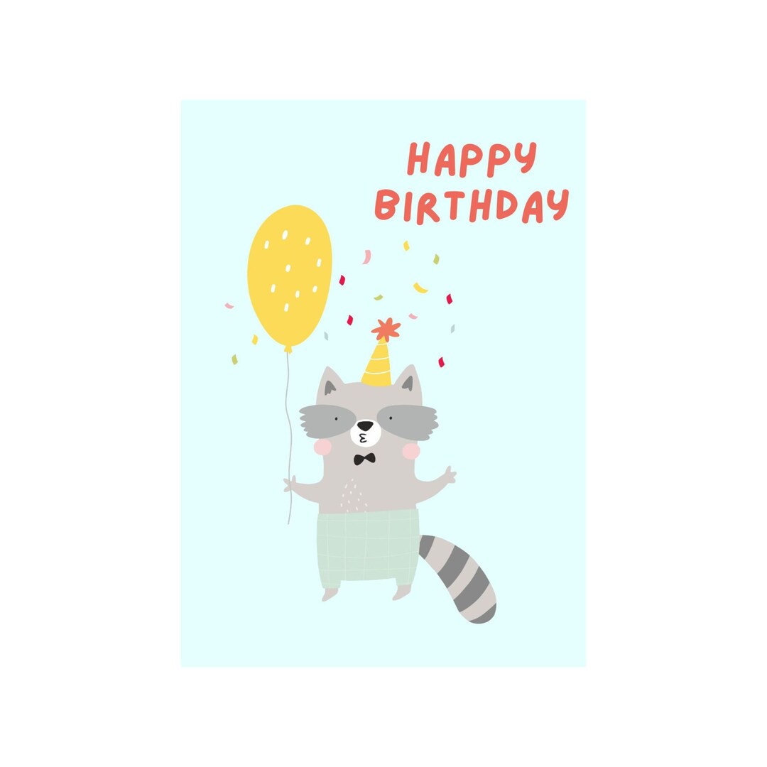 Kids Birthday Card, for Boy, Girl, Digital Download, Printable, - Etsy