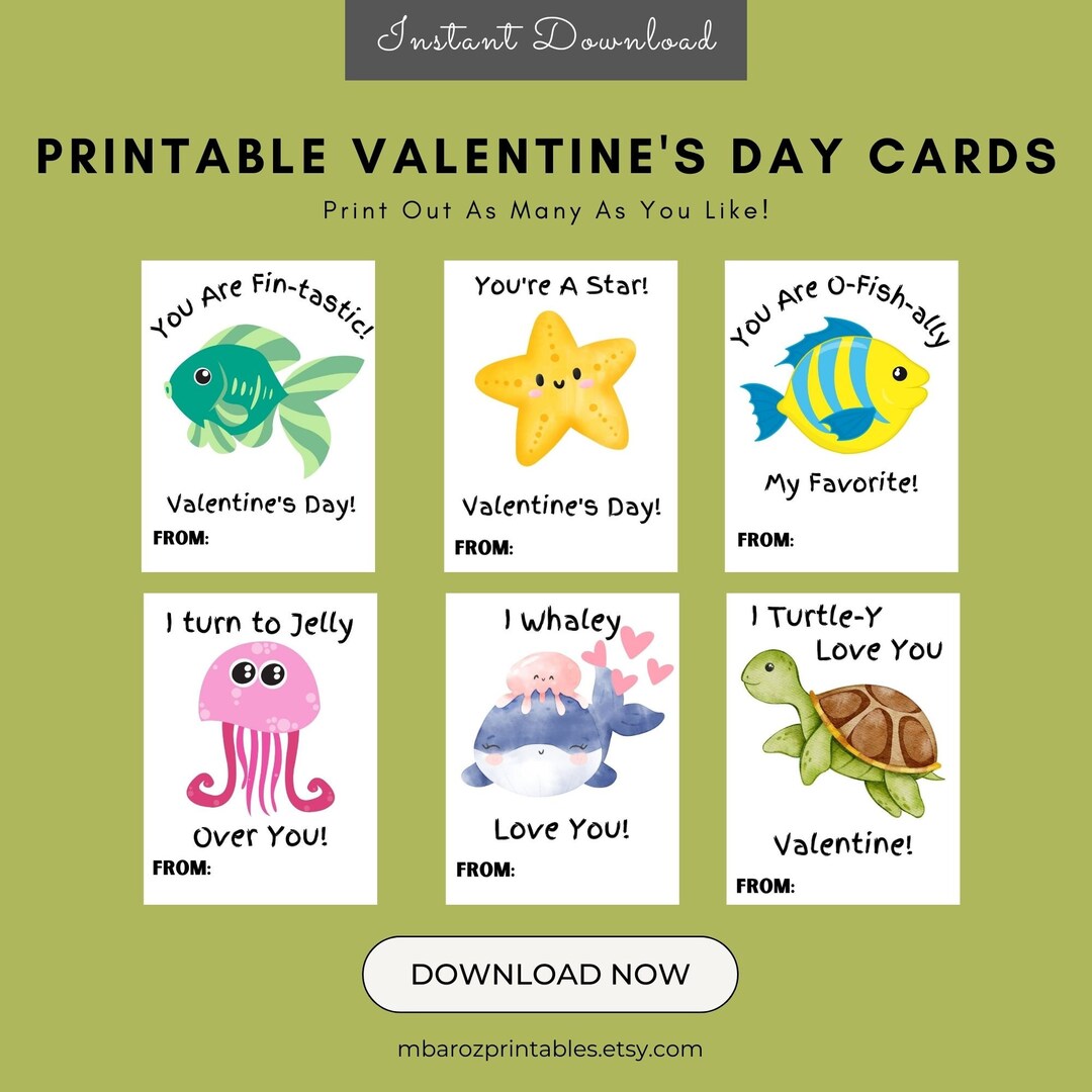 Valentine's Day Cards-printable Kids Valentine's Day Cards Tags-cute ...