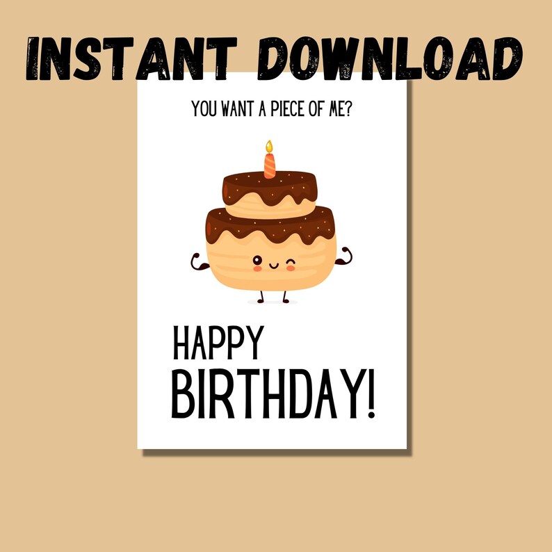 PRINTABLE Birthday Card Funny Birthday Card Digital Download Birthday ...