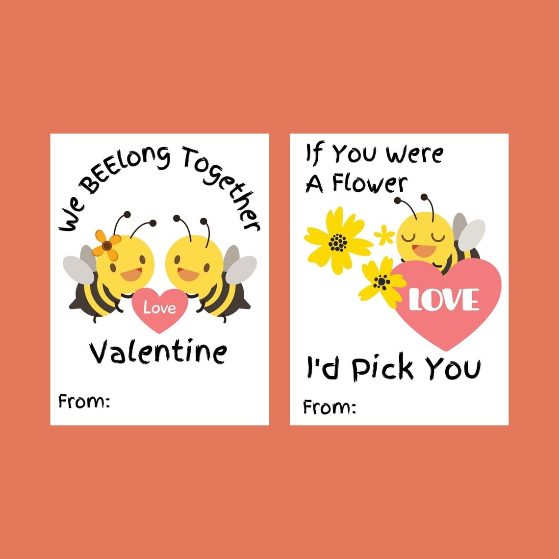 Valentine's Day Cards-printable Kids Valentine's Day Cards Tags-bee ...