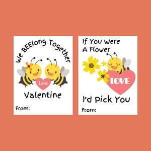 Valentine's Day Cards-printable Kids Valentine's Day Cards Tags-bee ...