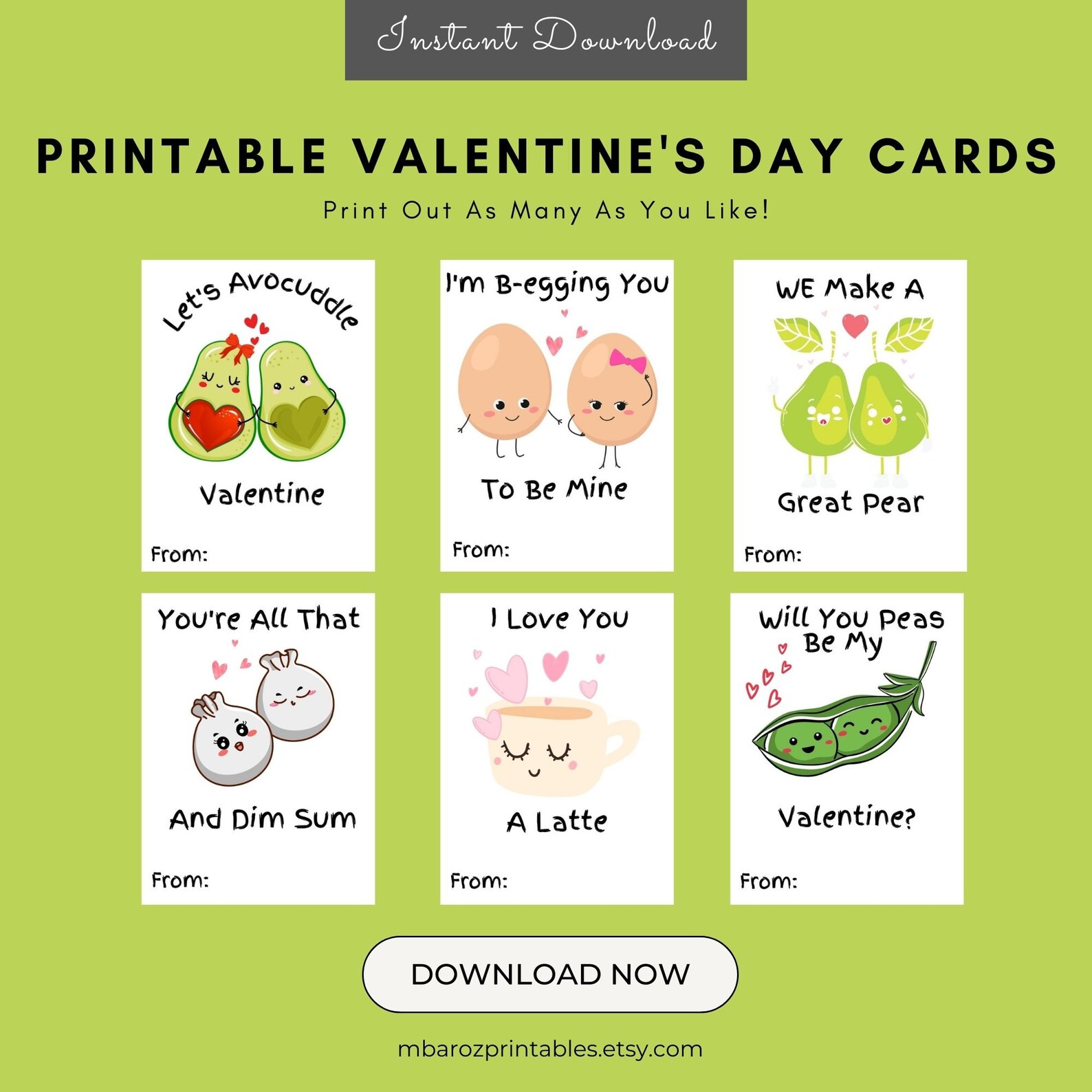 Valentine's Day Cards-printable Kids Valentine's Day Cards Tags-cute ...