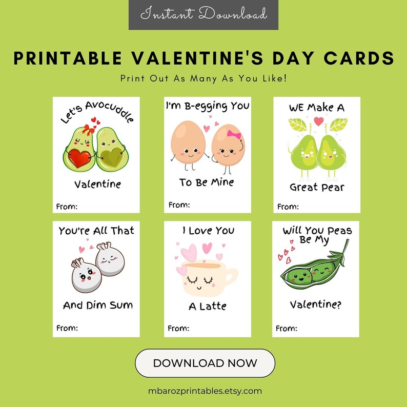 Valentine's Day Cards-printable Kids Valentine's Day Cards Tags-cute ...