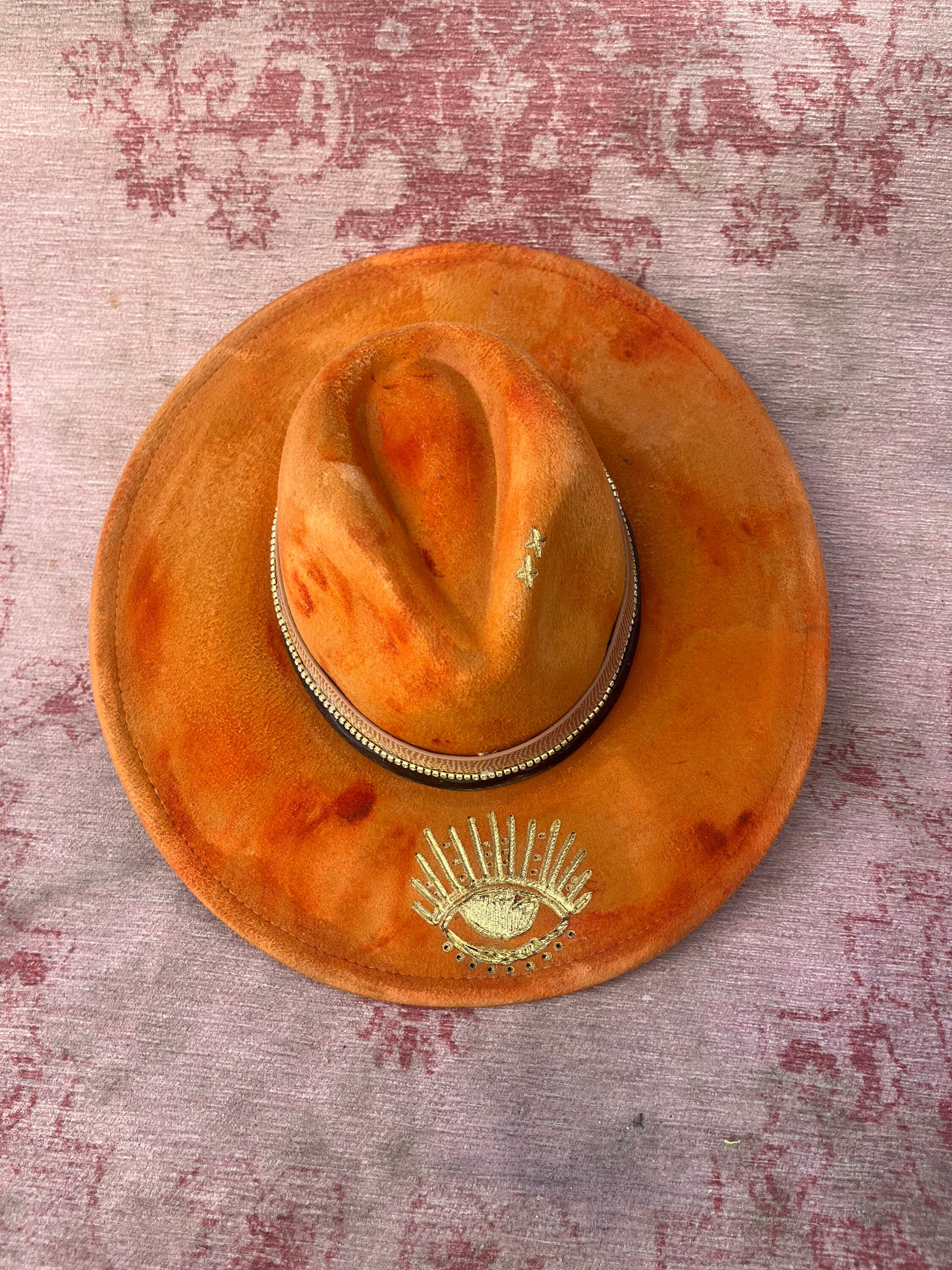 Orange Gold Third Eye Crown Hat - Etsy