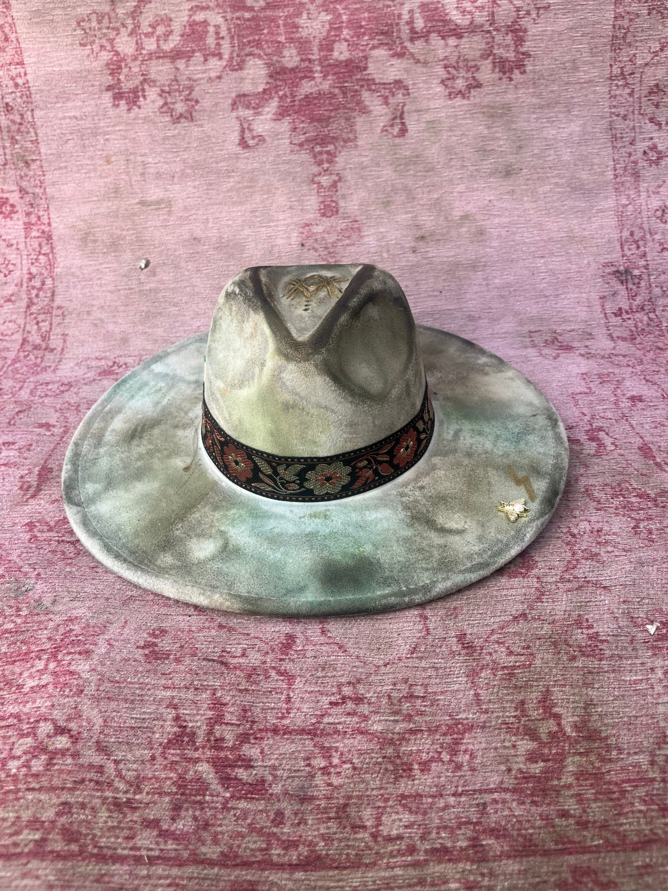 Sage Green Sacred Geometry Wide Brim Fedora - Etsy