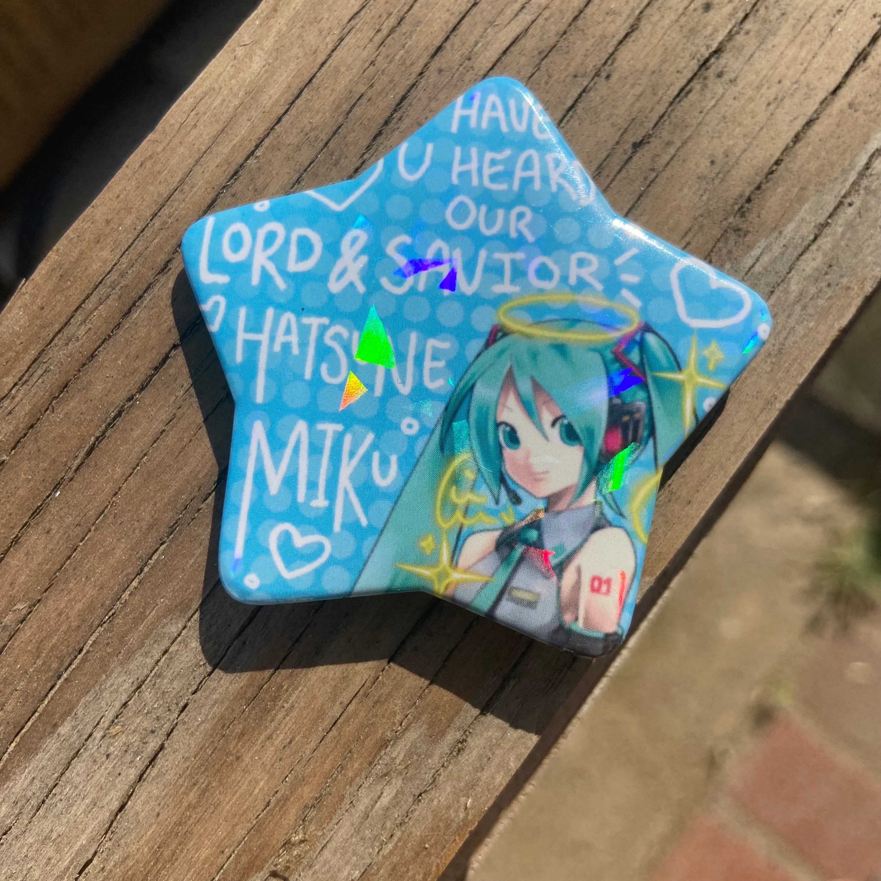 Lord and Savior Hatsune Miku Star Button - Etsy
