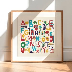 English Alphabet Poster, ABC Poster, Nursery Decor, Alphabet Art in a ...