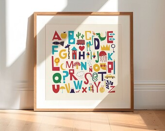 Spanish Alphabet Poster, ABC Alphabet Spanish Poster, Alphabet Art ...
