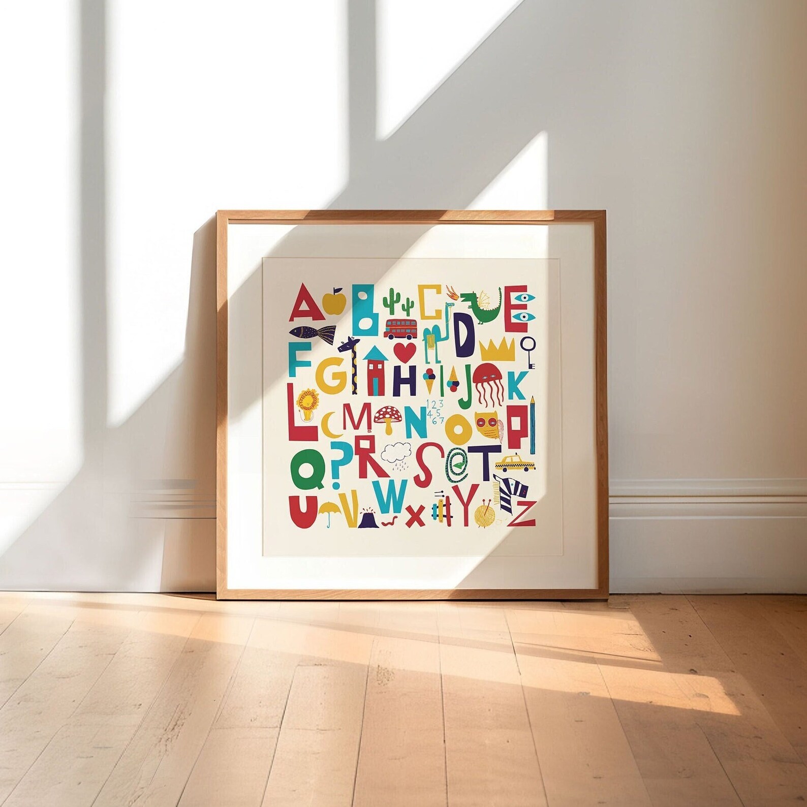 English Alphabet Poster, ABC Poster, Nursery Decor, Alphabet Art in a ...