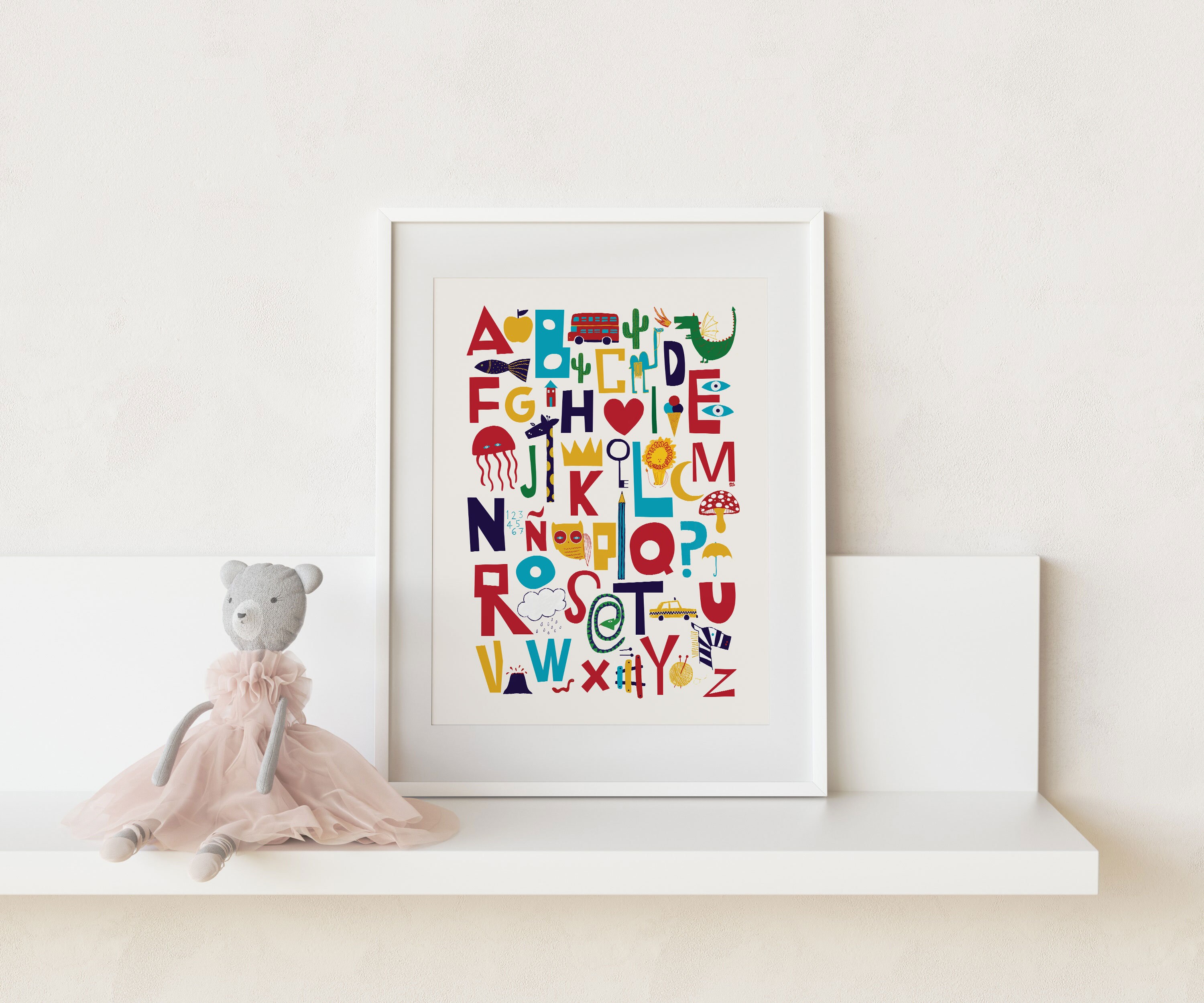Spanish Alphabet Poster, ABC Alphabet Spanish Poster, Alphabet Art ...