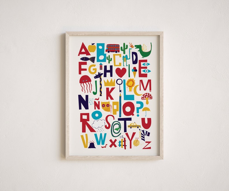 Spanish Alphabet Poster, ABC Alphabet Spanish Poster, Alphabet Art ...