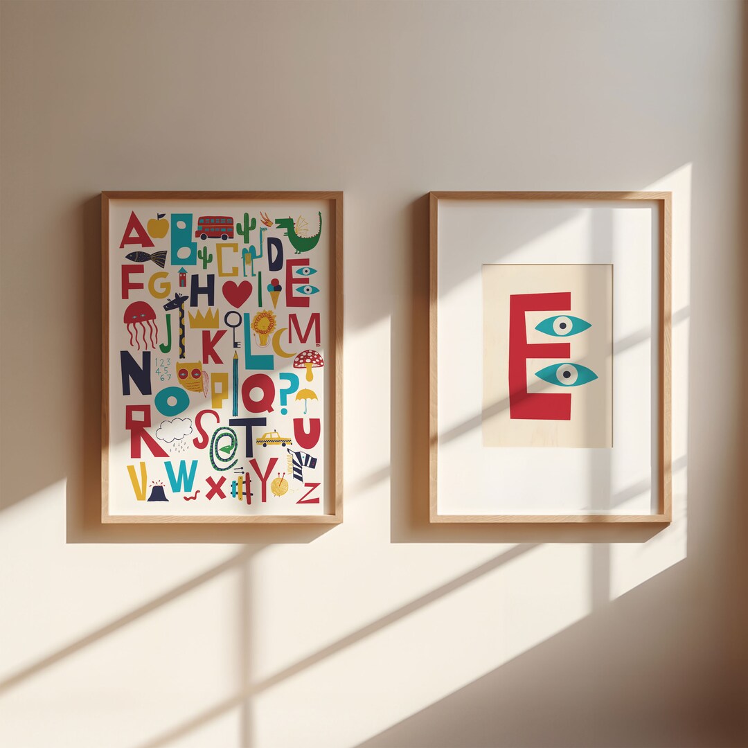 English Alphabet Poster, ABC Poster, Nursery Decor, Alphabet Art - Etsy
