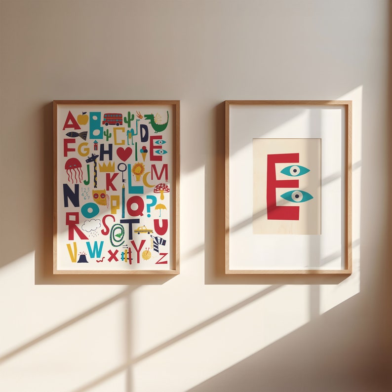 English Alphabet Poster, ABC Poster, Nursery Decor, Alphabet Art - Etsy