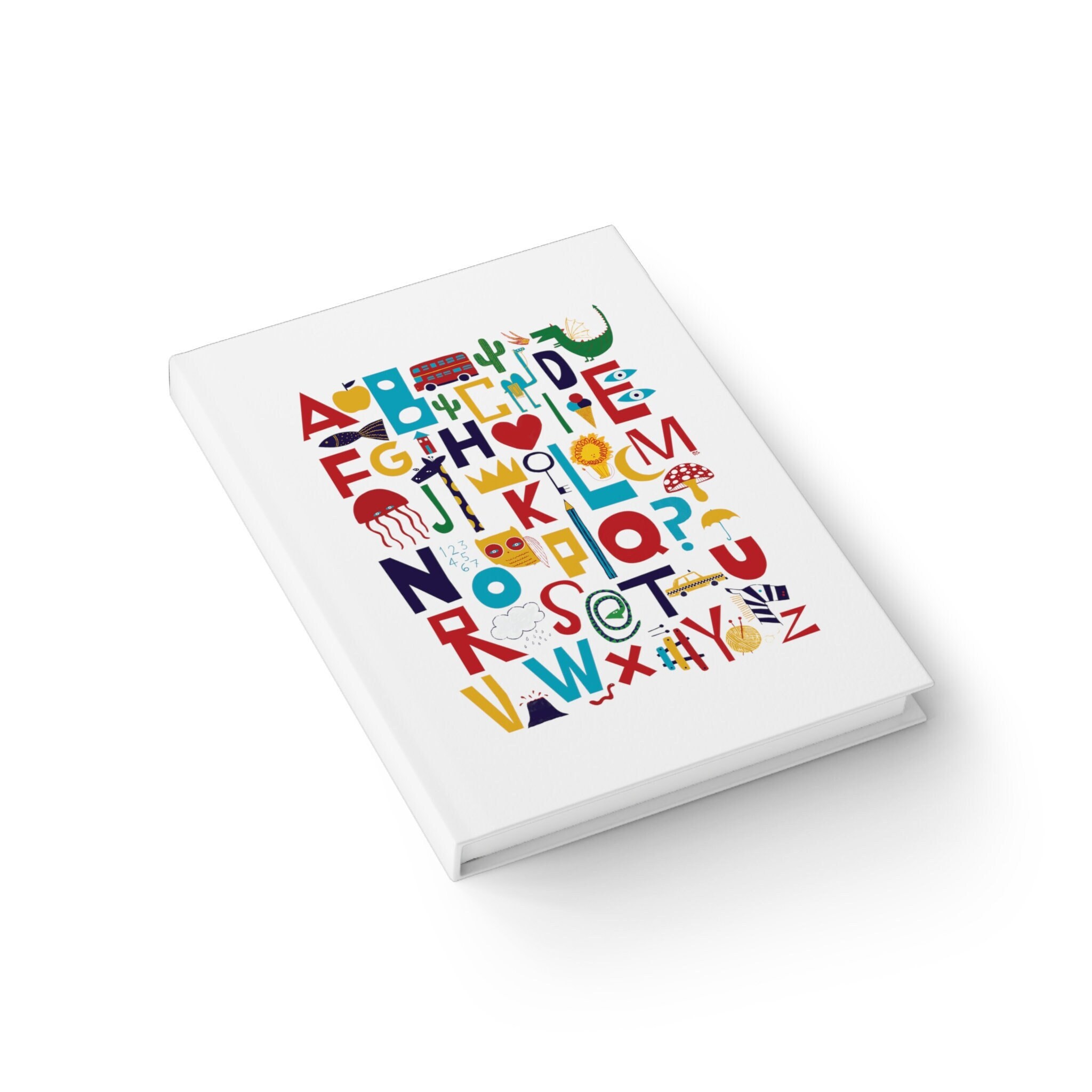 Hardcover Notebook With English Alphabet Design - Etsy