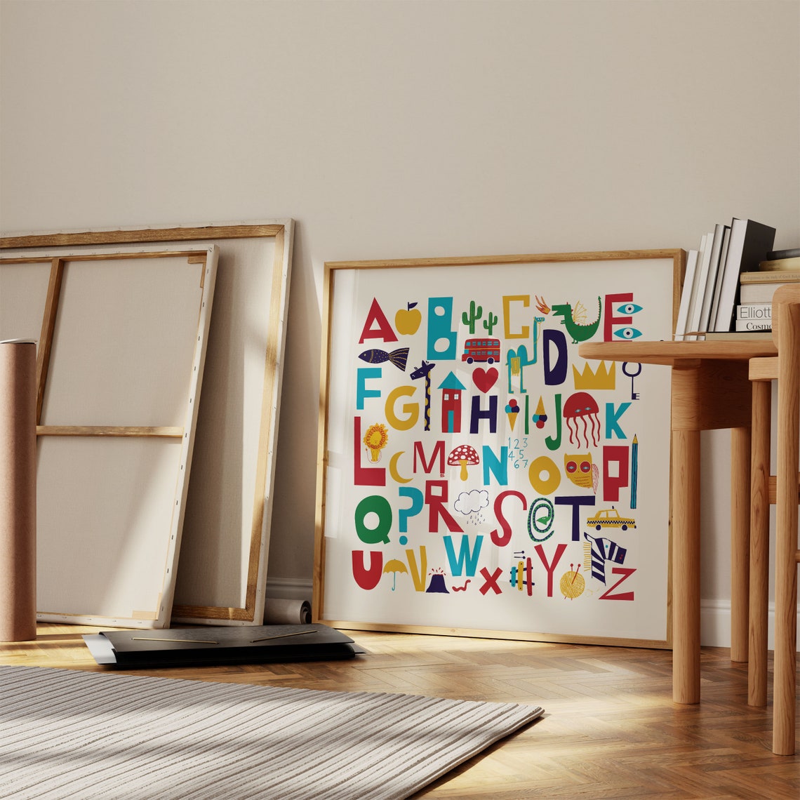 English Alphabet Poster, ABC Poster, Nursery Decor, Alphabet Art in a ...