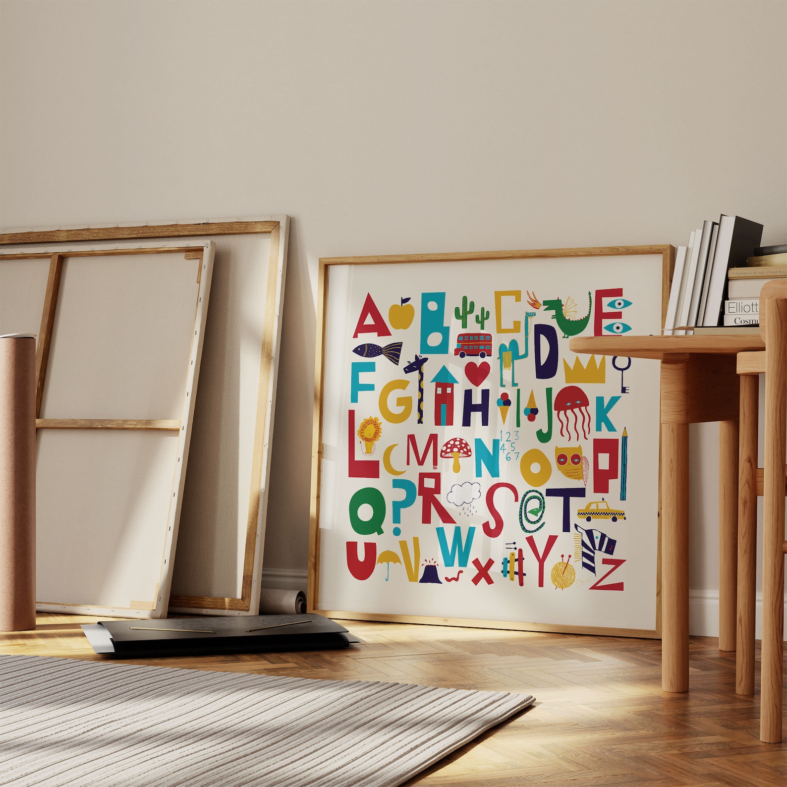 English Alphabet Poster, ABC Poster, Nursery Decor, Alphabet Art in a ...