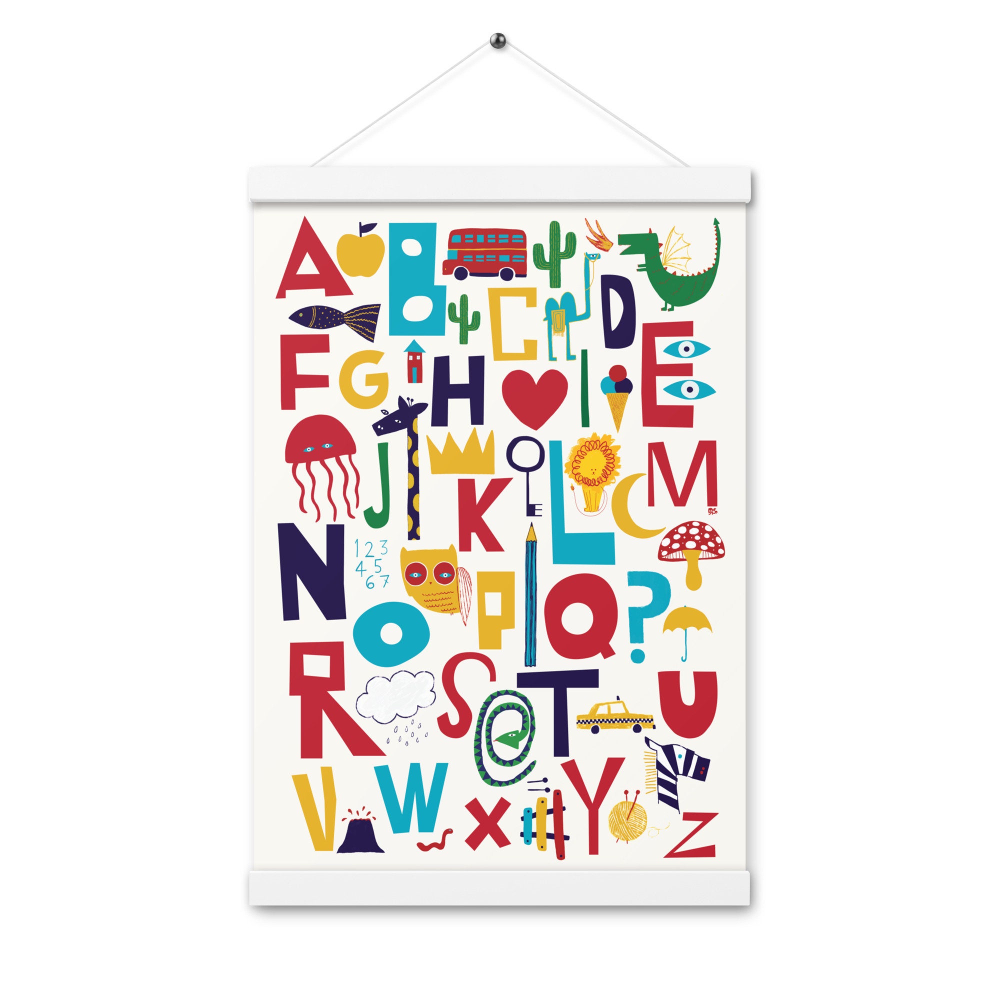 English Alphabet Poster With Hangers, ABC Poster - Etsy