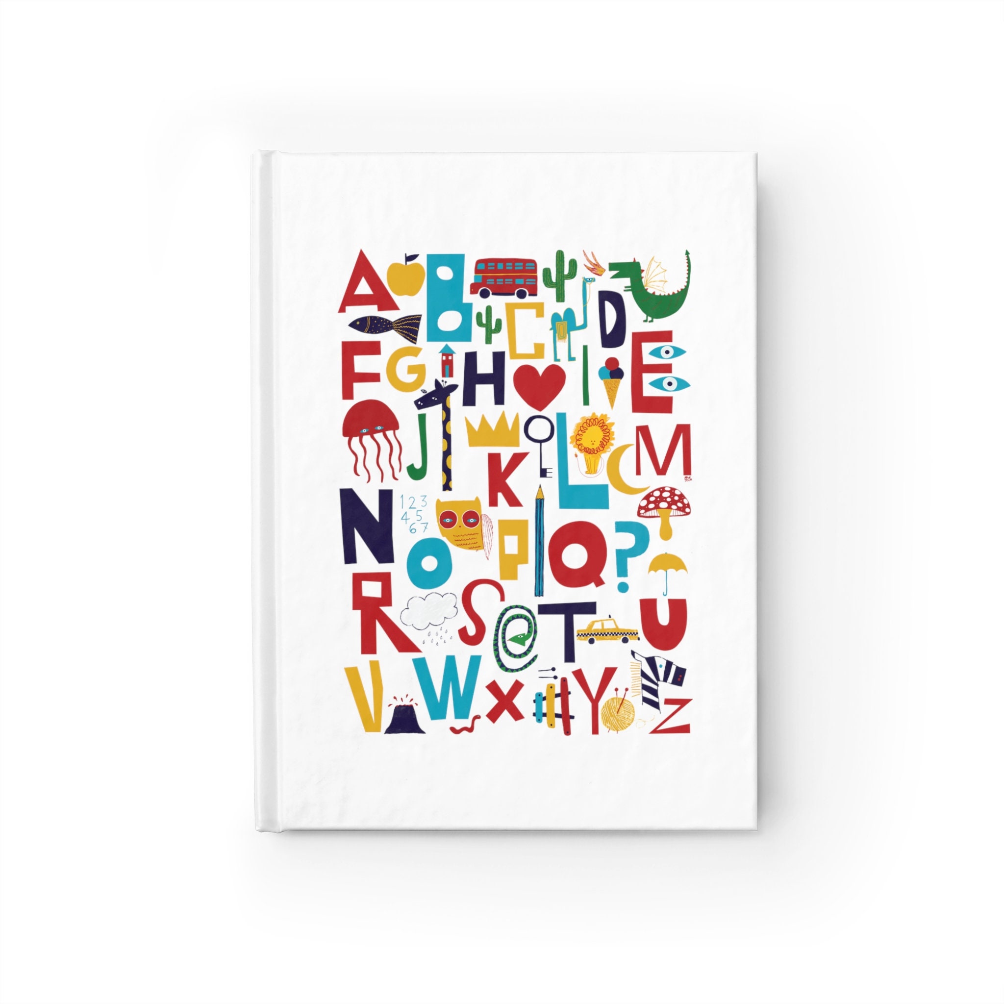 Hardcover Notebook With English Alphabet Design - Etsy