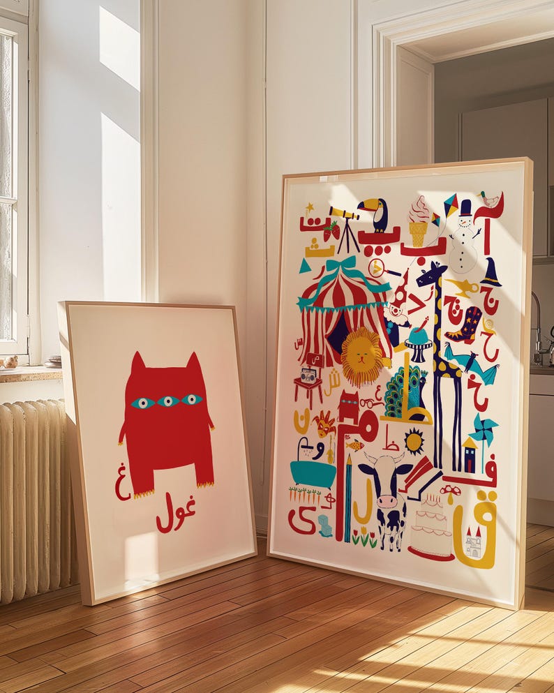 Persian/farsi Art Poster, Persian/farsi Alphabet Poster for Children ...