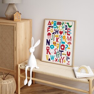 English Alphabet Poster, ABC Poster, Nursery Decor, Alphabet Art - Etsy