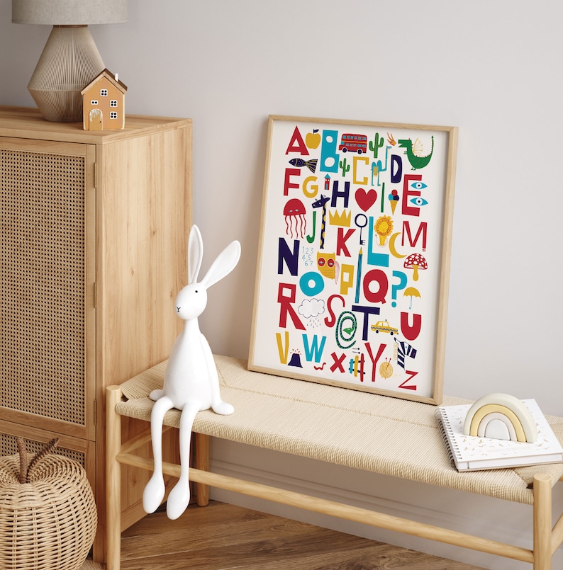 English Alphabet Poster, ABC Poster, Nursery Decor, Alphabet Art - Etsy