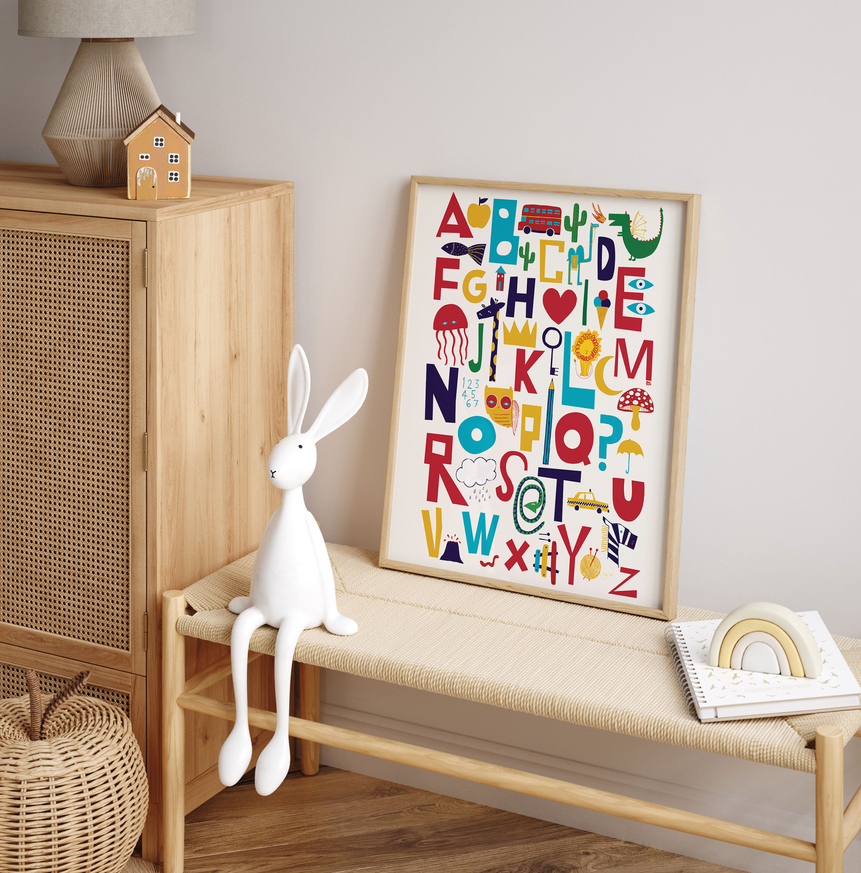 English Alphabet Poster, ABC Poster, Nursery Decor, Alphabet Art - Etsy