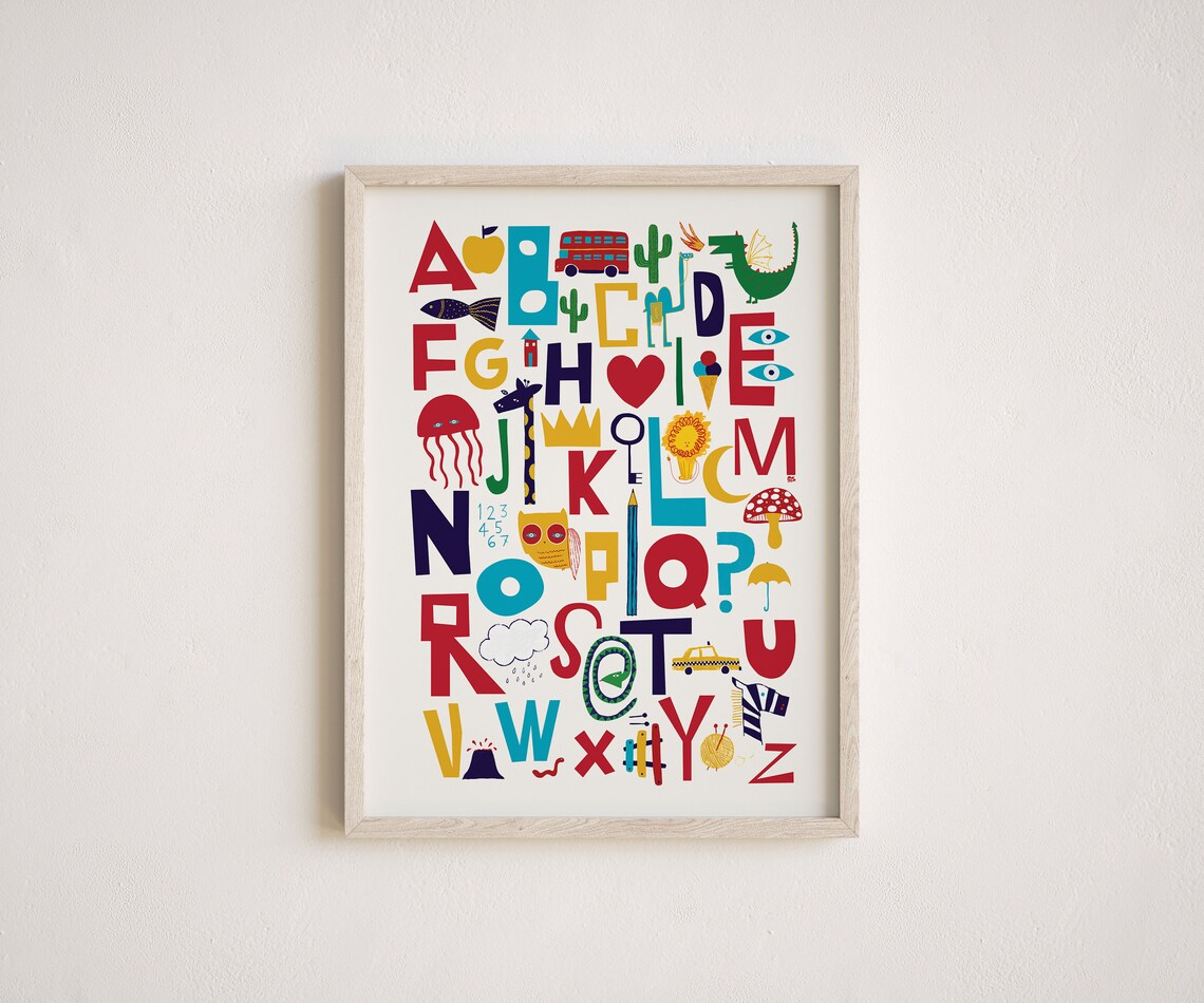 English Alphabet Poster ABC Poster Nursery Decor Alphabet - Etsy