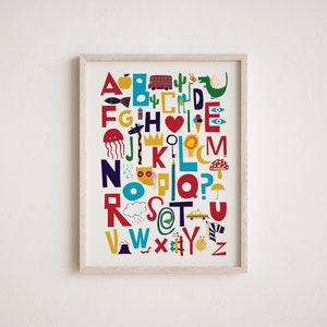 English Alphabet Poster, ABC Poster, Nursery Decor, Alphabet Art - Etsy