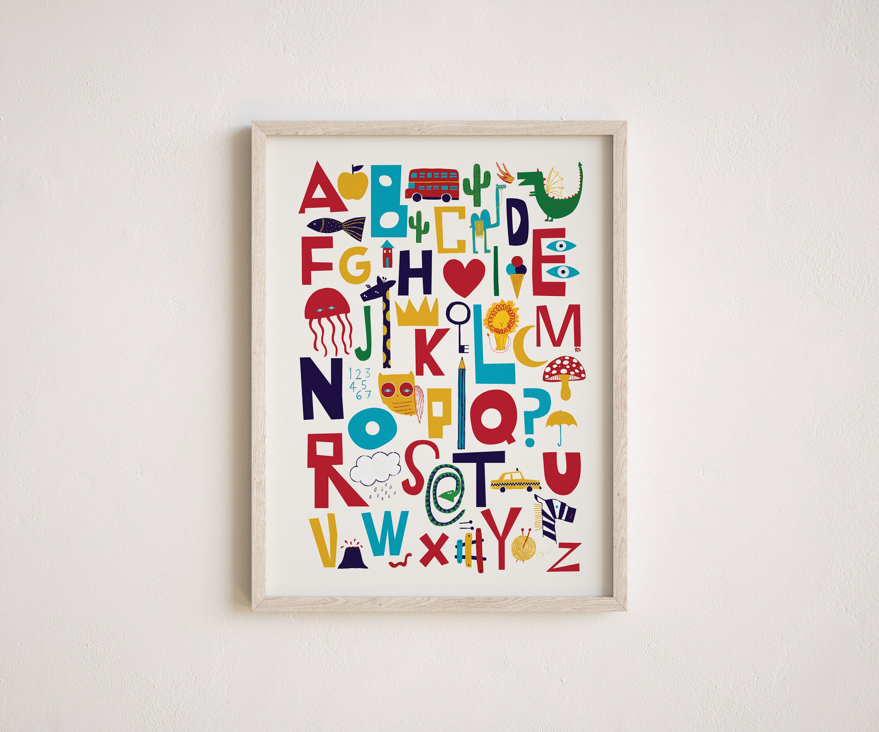 English Alphabet Poster, ABC Poster, Nursery Decor, Alphabet Art - Etsy