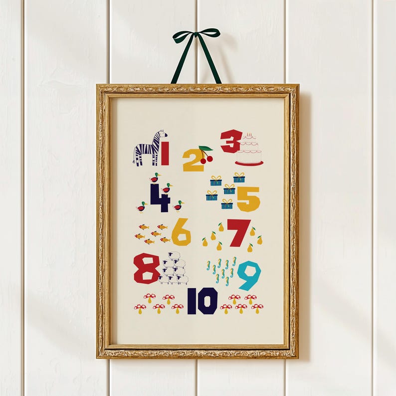 Colorful Numbers Poster for Kids – Educational Counting Print for ...