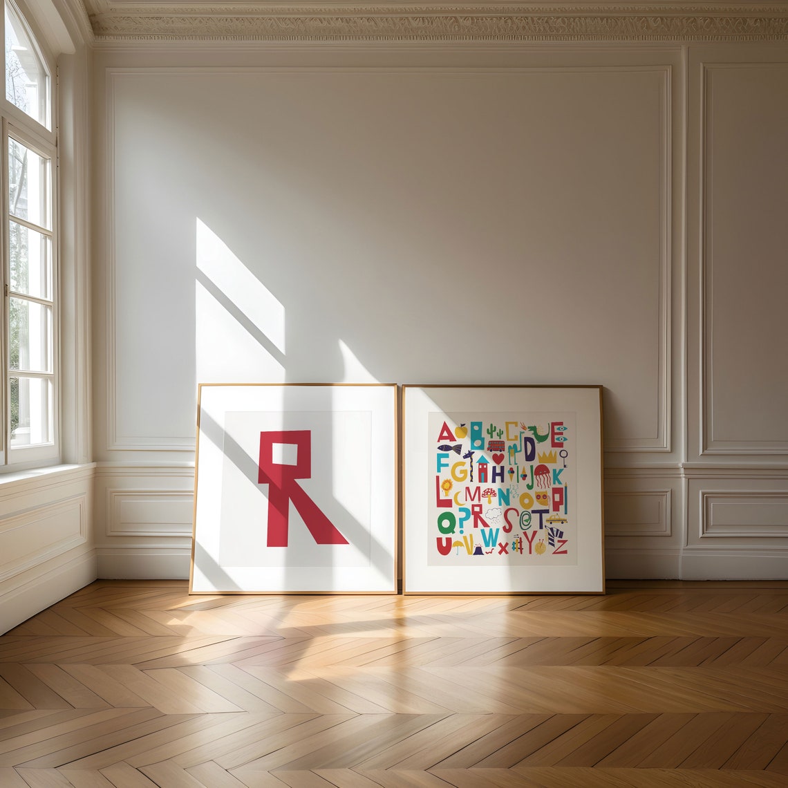 English Alphabet Poster, ABC Poster, Nursery Decor, Alphabet Art in a ...