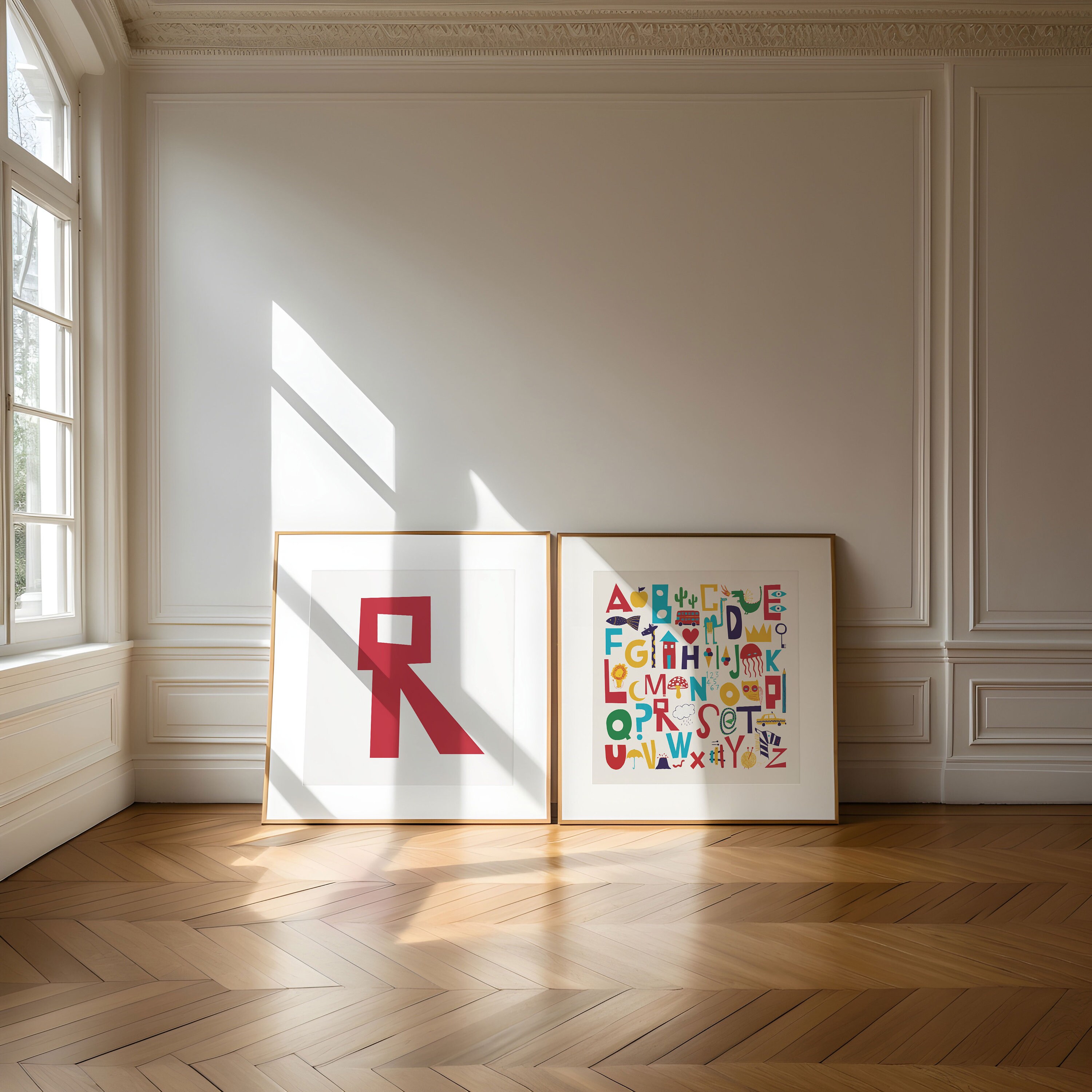 English Alphabet Poster, ABC Poster, Nursery Decor, Alphabet Art in a ...