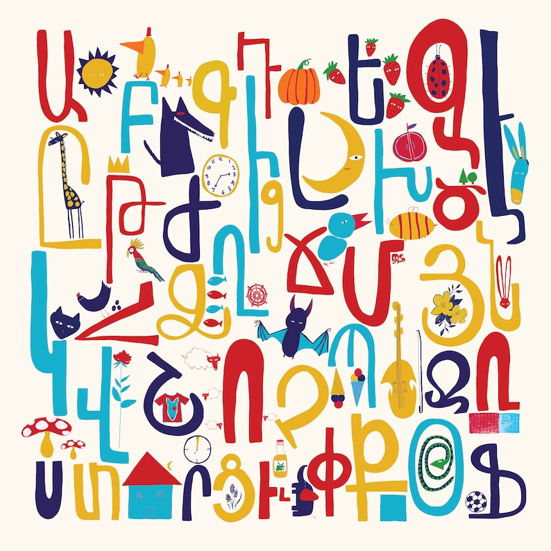 Armenian Alphabet Poster, Armenian Alphabet Wall Art - Etsy