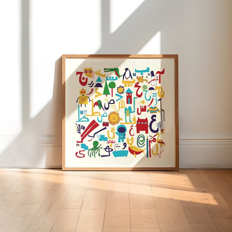 Persian/farsi Art Poster, Persian/farsi Alphabet Poster for Children ...
