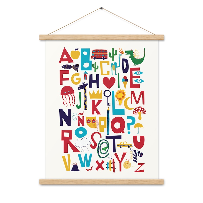 Spanish Alphabet Poster With Hangers - Etsy