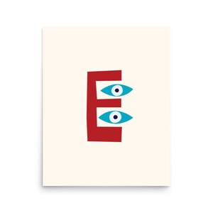 E is for Eye – Fun Alphabet Poster - Etsy
