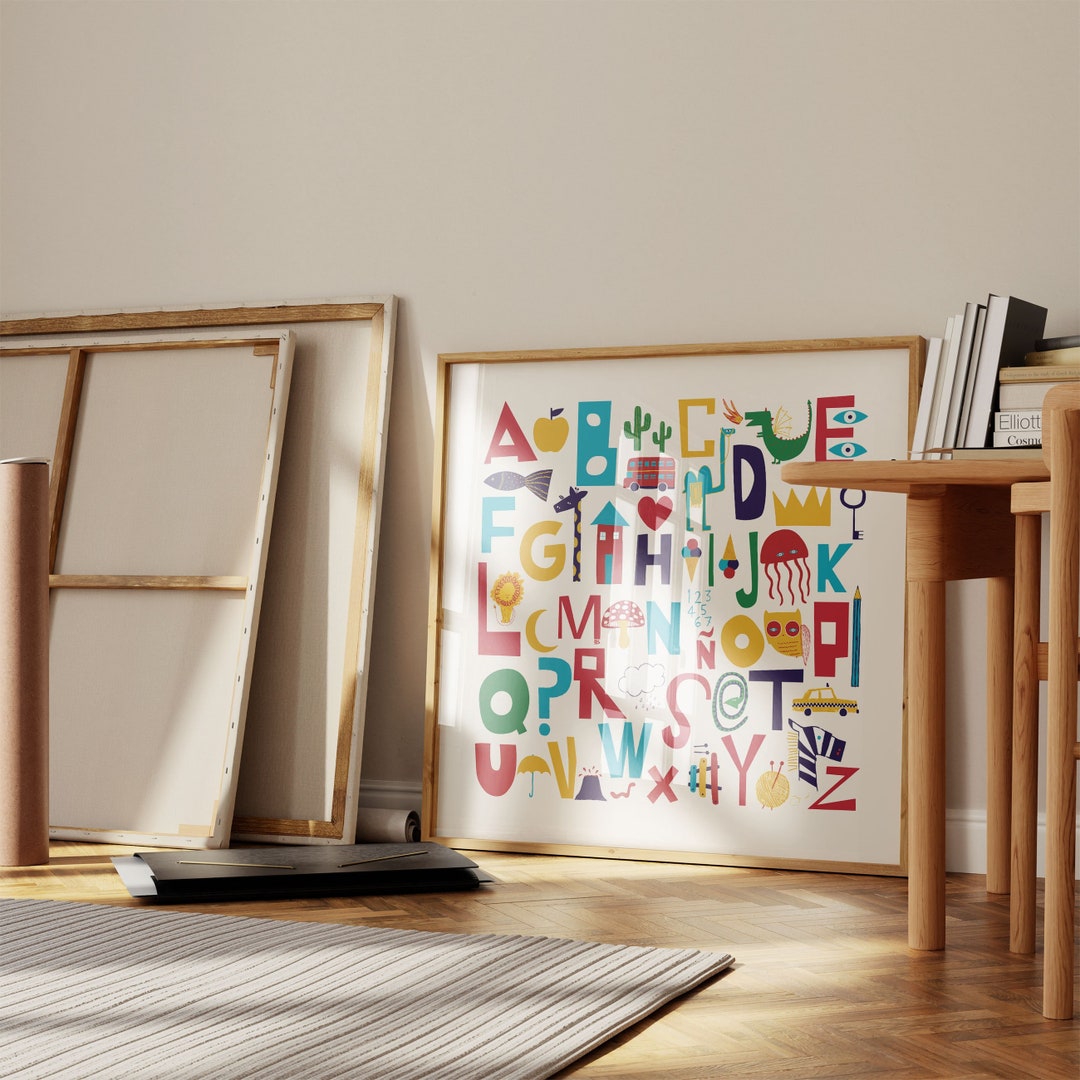 Spanish Alphabet Poster, ABC Alphabet Spanish Poster, Alphabet Art ...